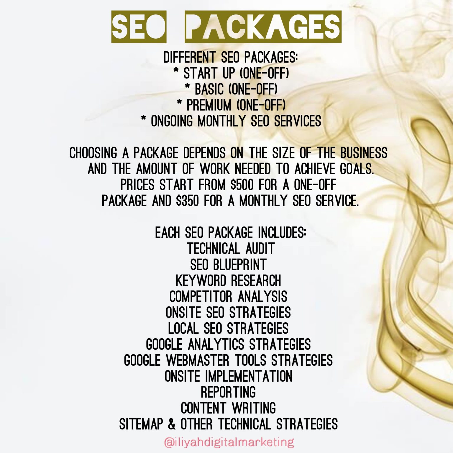 Search Engine Optimisation SEO Agency Packages | Iliyah Digital Marketing
